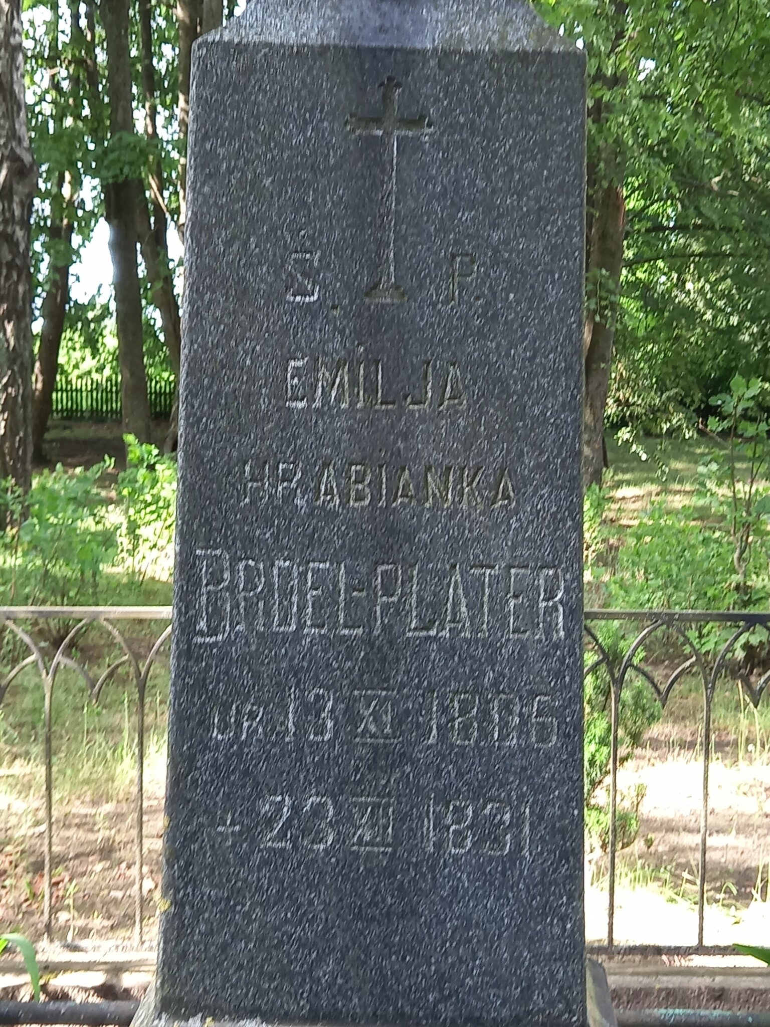 Grób Emilii Plater na starym cmentarzu w Kopciowie – Nasza pamięć